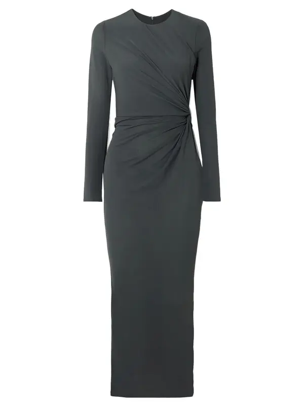 Alex Perry Twist-front Crepe-jersey Midi Dress - Black
