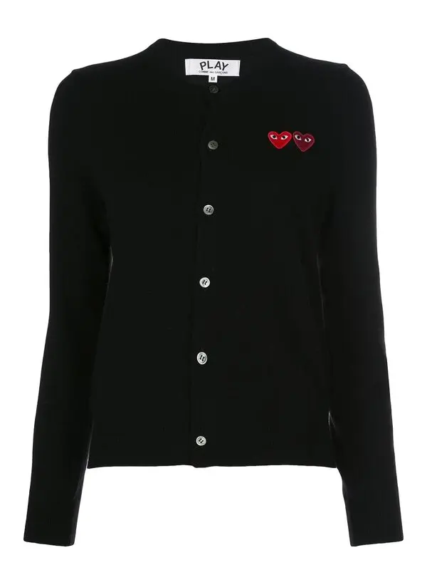 Play Comme Des Garcon Embroidered Cardigan - Black