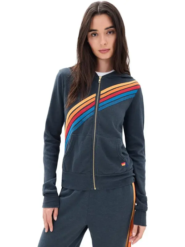 Aviator Nation Disco Zip Hoodie - Charcoal