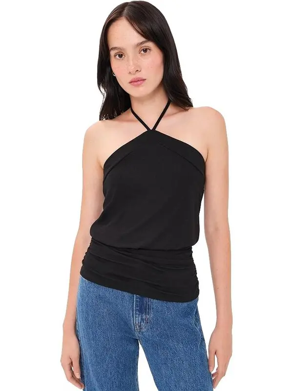REFORMATION Madison Halter Tank - Black
