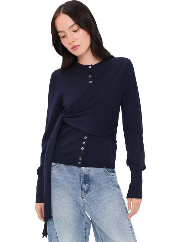 DAMSON MADDER Venna Wrap Cardigan - Navy