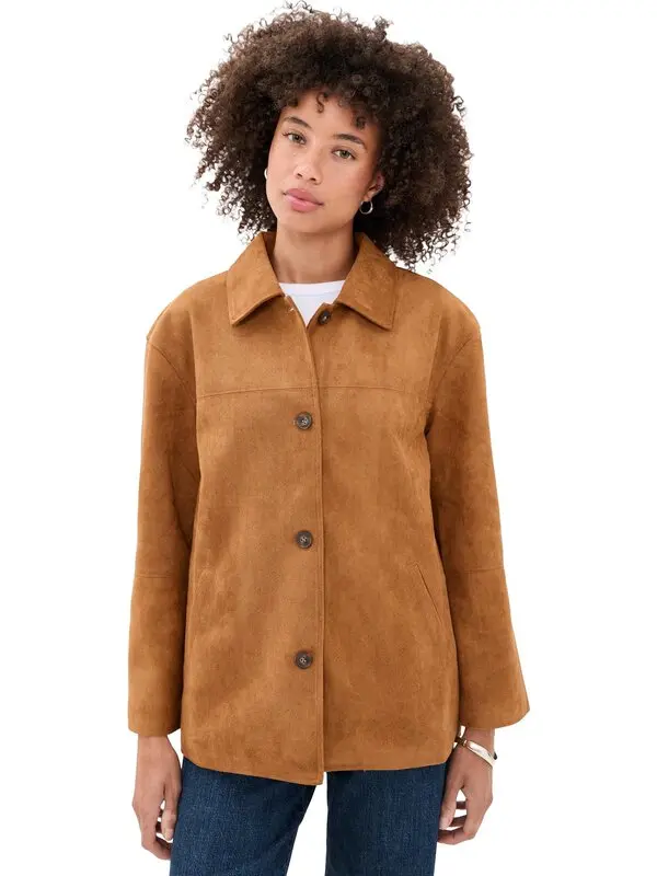 O.P.T O. P.t Vrinda Faux Suede Jacket - Camel