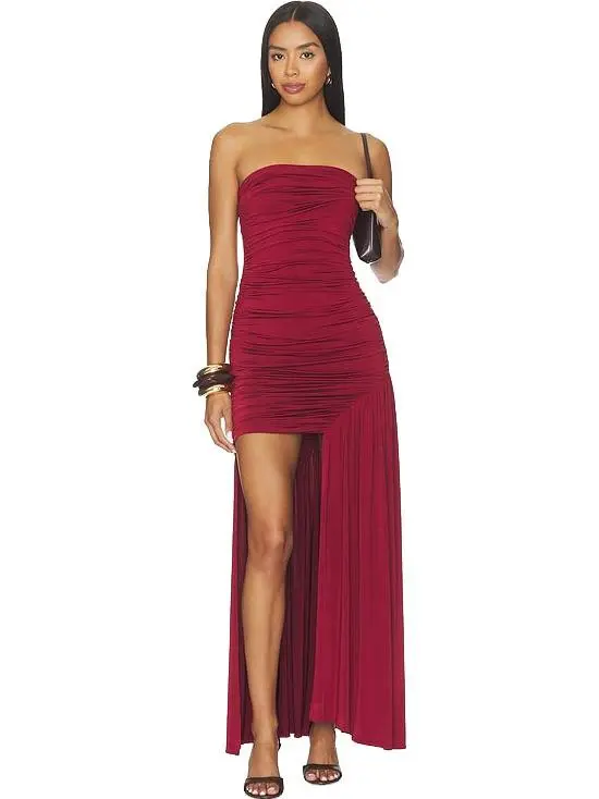 Amanda Uprichard Katya Dress In Red - Sequoia