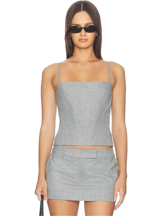 Amanda Uprichard Valerie Bustier Top - Grey
