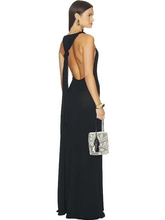 SRG Araminta Knit Twist Gown - Black