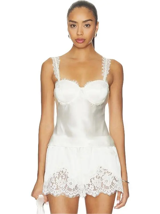 L'Agence Soleia Lace Strap Cup Camisole - Ivory