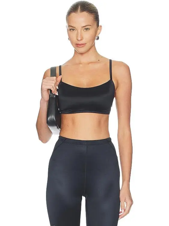 NIKESKIMS Shine Scoop Cami Bra In Black - Obsidian