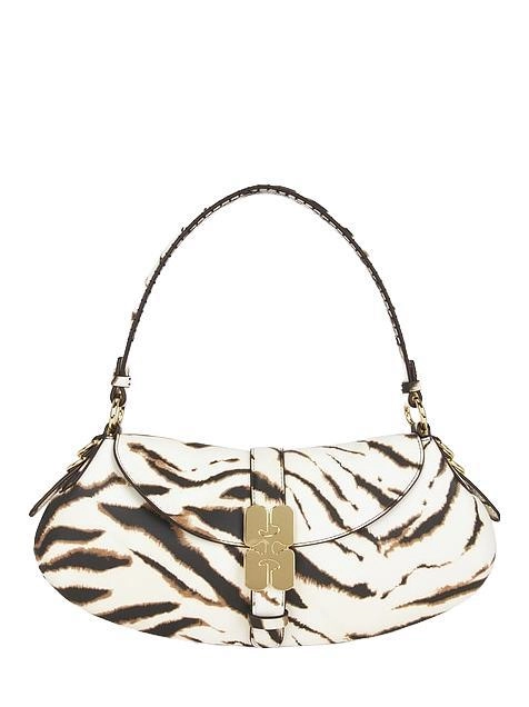 GANNI B-kat Zebra Bag In Ivory - Egret