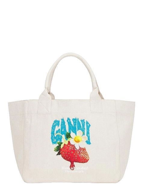 GANNI Strawberry Print Trapeze Shopper - Sunlight