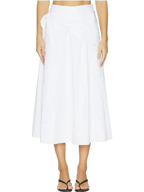 Vince Scarf Tie Skirt In White - Optic White