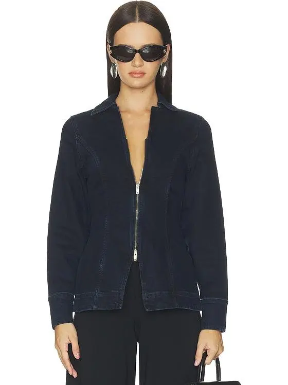 ALIGNE Tilly Denim Zip Jacket - Blue Black