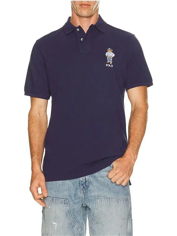 Polo Ralph Lauren Novelty Denim Bear Polo In Blue - Freshwater