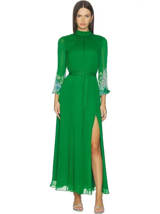 Saloni Jacqui-d Dress - Chrystanthemum Border