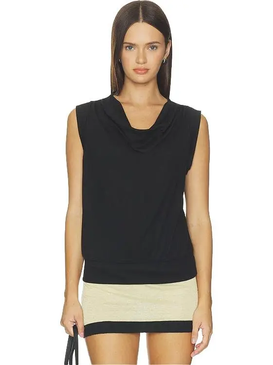 BOBI Cowl Muscle Tank - Black