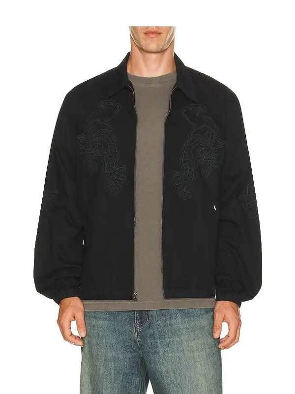HUF X Spider-man Embroidered Work Jacket - Black