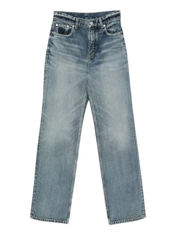 Alaïa Straight-leg Faded Wash Denim Jeans - Sky Blue