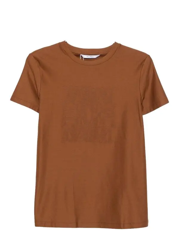 Max Mara Logo Cotton T-shirt - Brown