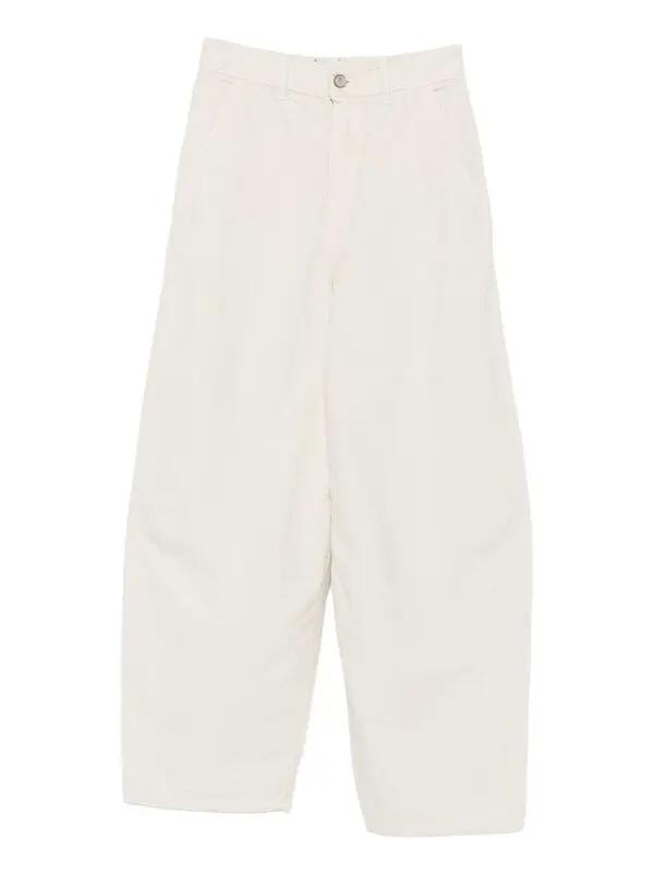 ALYSI Velvet Barrel Trousers - White