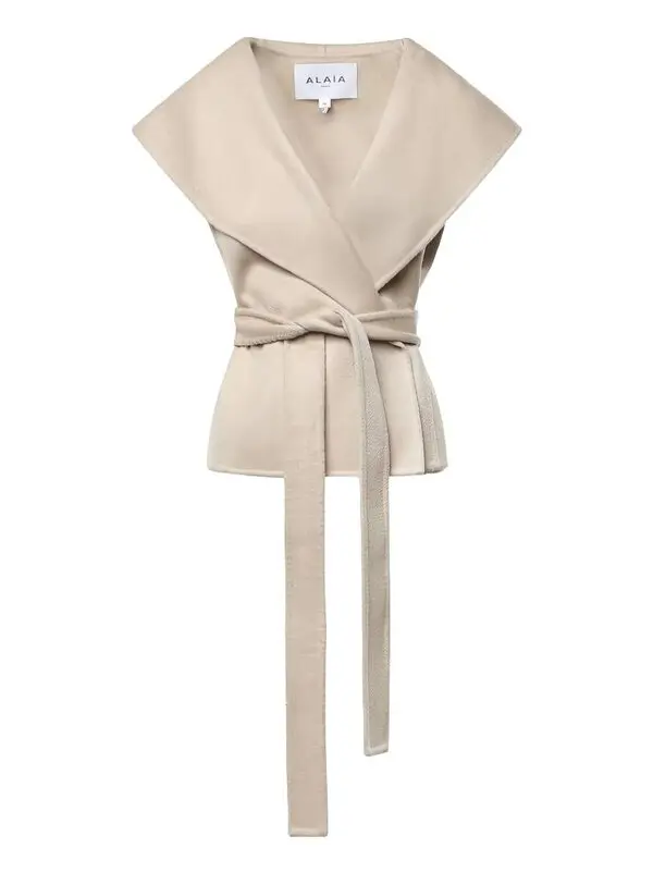 Alaïa Cashmere Hooded Jacket - Beige