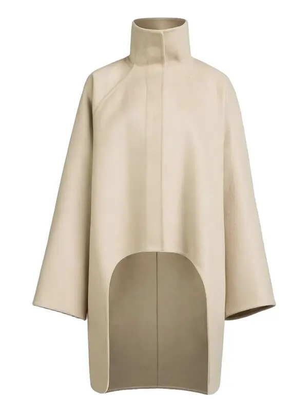 Alaïa Cashmere Asymmetric Coat - Beige