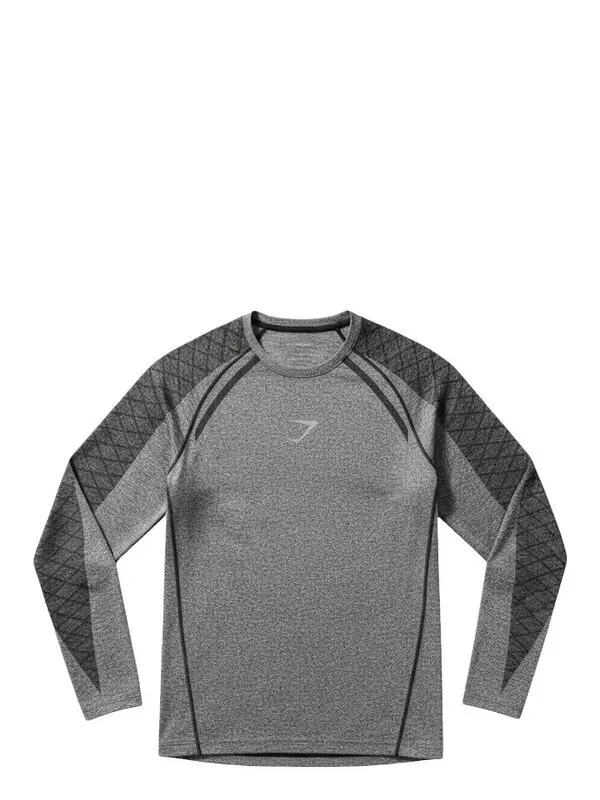 GYMSHARK Devant Seamless Slim Fit Longsleeve T-shirt - Black