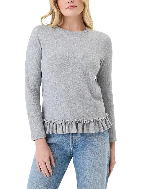 Goldie LeWinter Heathered Ruffle Sweatshirt - Gray Heather