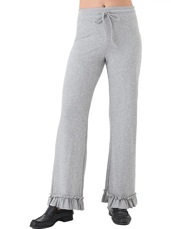 Goldie LeWinter Heathered Ruffle Sweatpant - Gray Heather