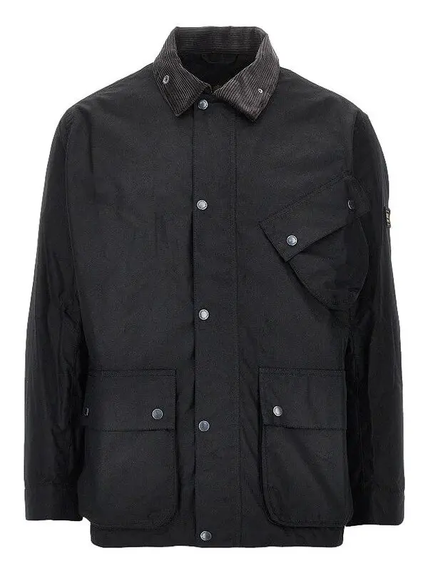 BARBOUR INTERNATIONAL Brake Line Wax Cotton Jacket - Black