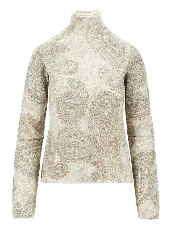 Emporio Armani Paisley Print Knitted Sweater - Green