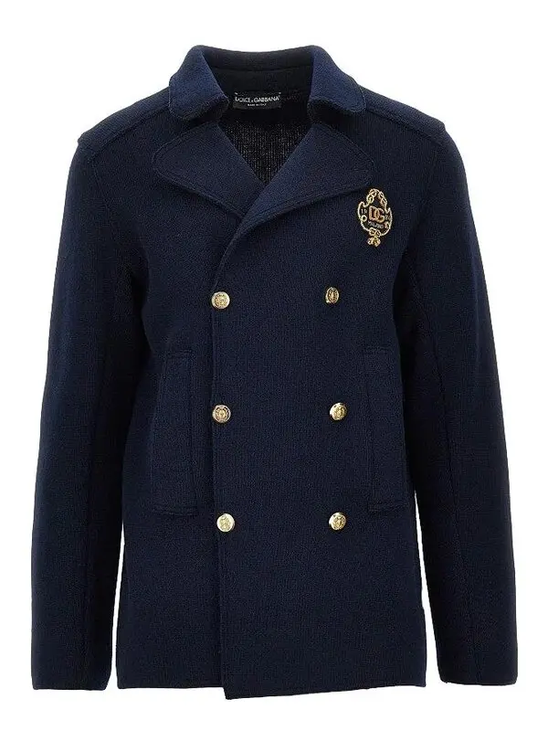 Dolce & Gabbana Knitted Double-breasted Jacket - Blue