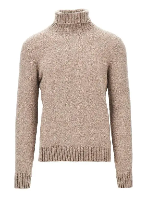 PIACENZA CASHMERE 1733 Cashmere Blend Turtleneck Sweater - Beige