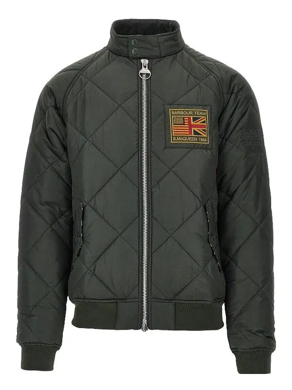 BARBOUR INTERNATIONAL Quilted Nylon Stand Collar Jacket - Green
