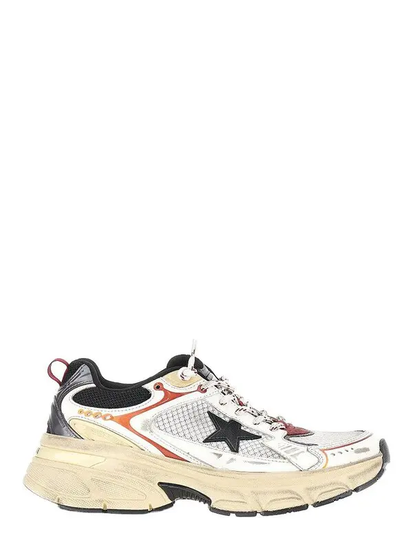 GOLDEN GOOSE Lightstar Mesh And Leather Sneakers - White