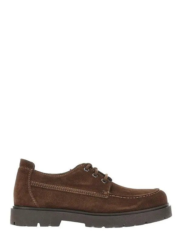 BIRKENSTOCK Suede Leather Lace-up Moc Toe Shoes - Brown
