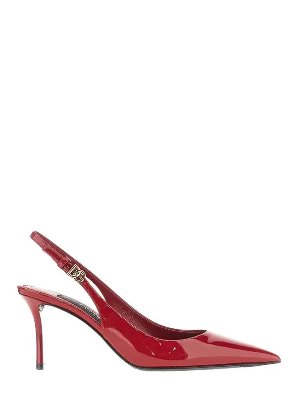 Dolce & Gabbana Patent Leather Slingback Pumps - Red