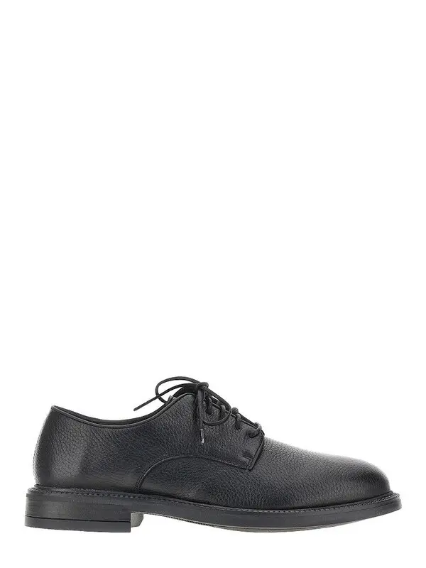 JUAN LACARCEL BY CALCE Grained Leather Lace-up Shoes - Black