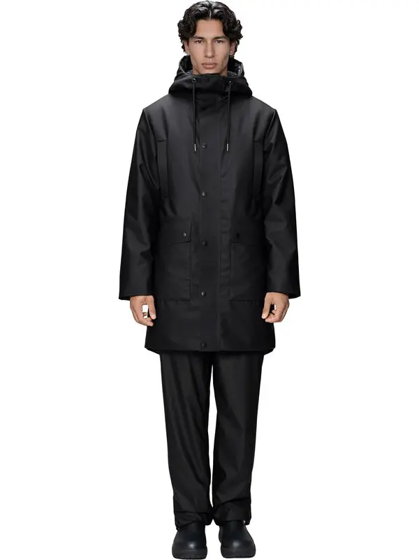 Rains Nome Long Parka: Waterproof & Insulated Outerwear - Black