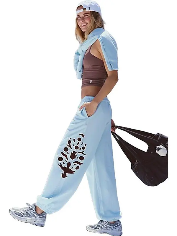 Free People All Star Embroidered Joggers - Cool Down Combo