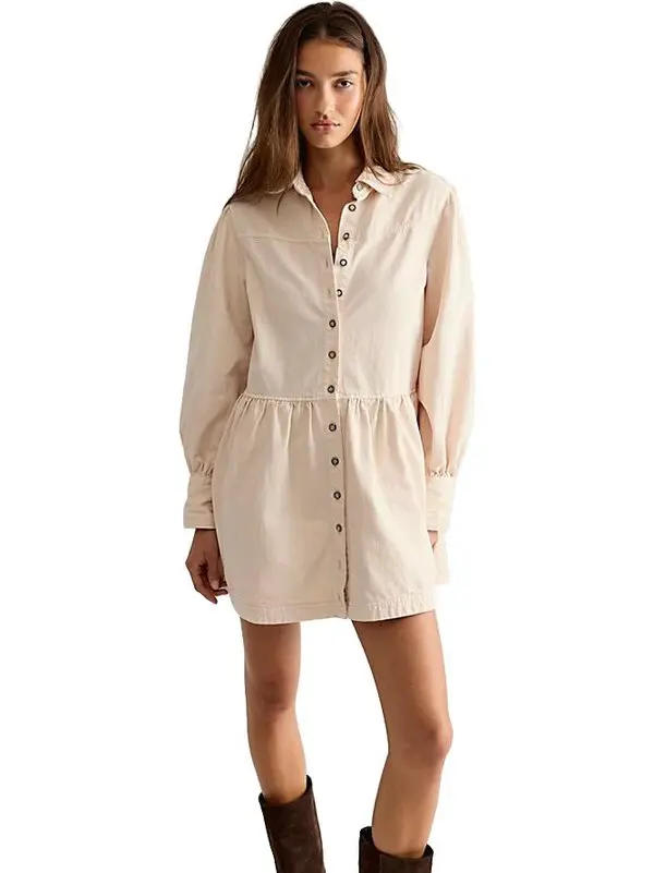 Free People Marris Denim Mini Dress - Plum Dust