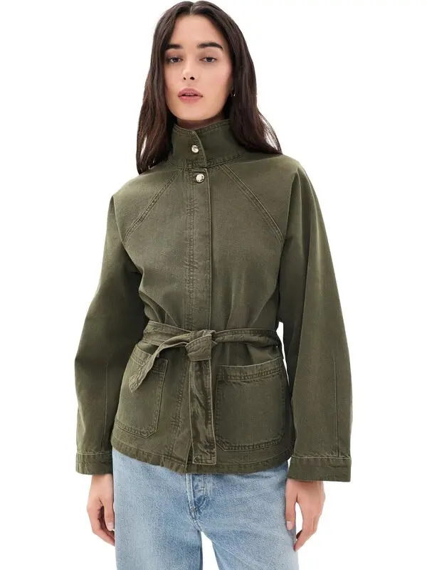 DL1961 Shiloh Belted Denim Jacket - Pine