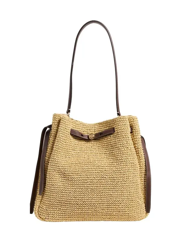 Tory Burch Romy Large Straw Tote - Natural