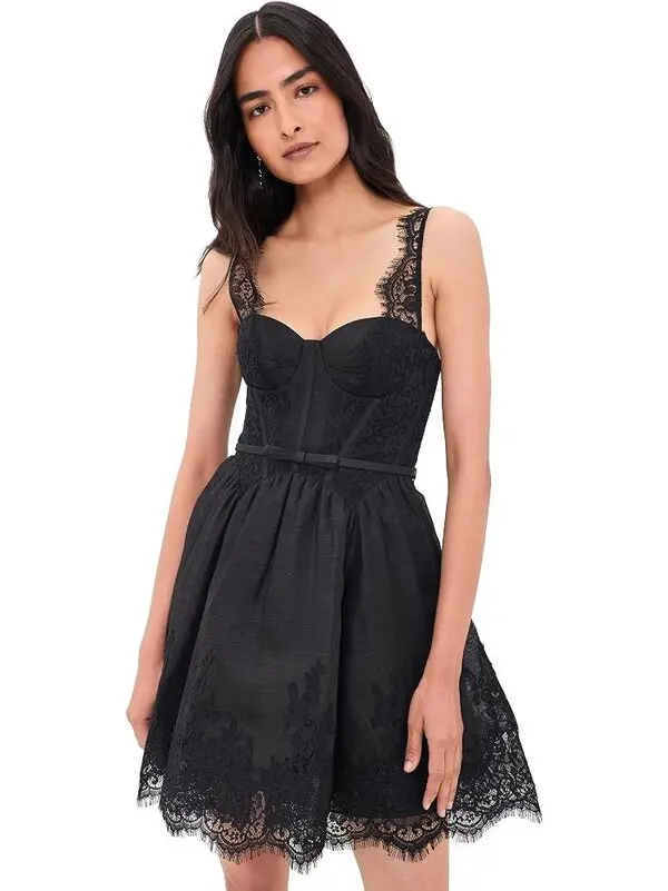 Zimmermann Valiant Lace Trim Mini Dress - Black
