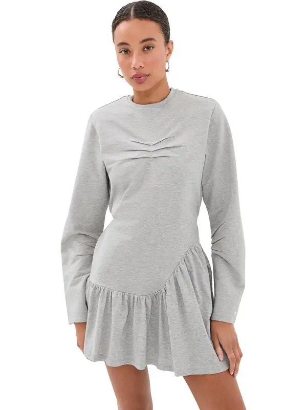 Attico Jersey Mini Dress - Melange Grey