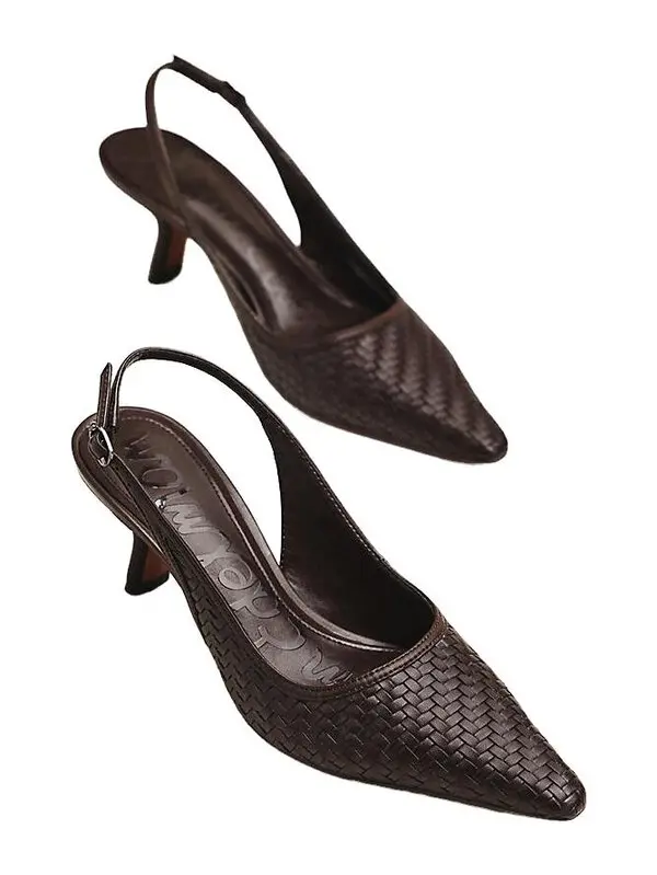 Sam Edelman Bianka Kitten Heels - Dark Brown
