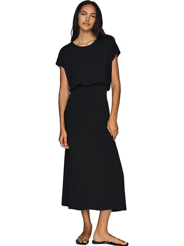 Z Supply Anika 100% Cotton Midi Dress - Black