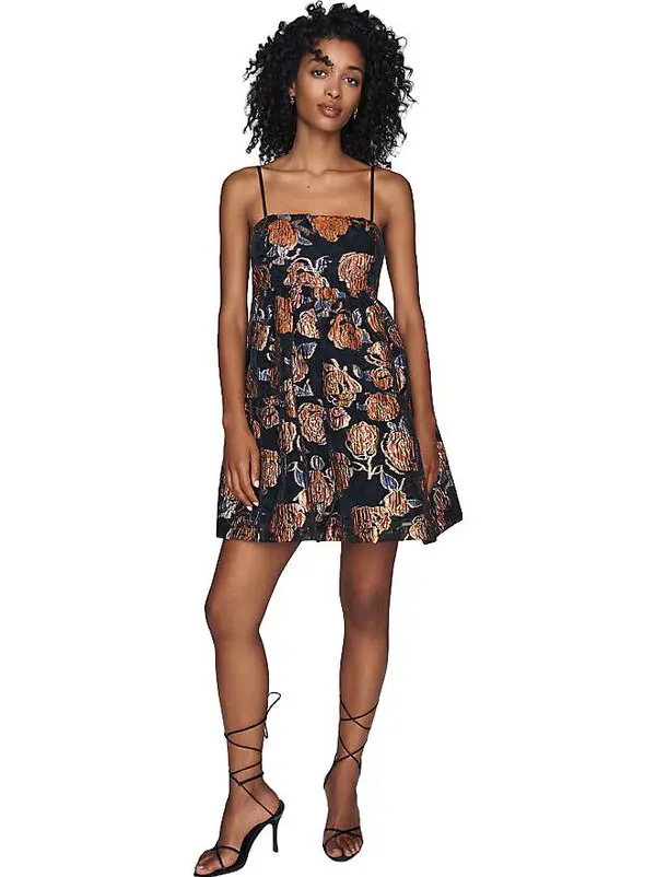 Endless Rose Metallic Jacquard Shift Dress - Black Pattern