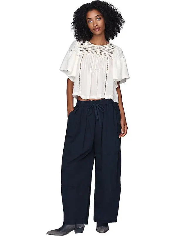 Anthropologie Tie-front Wide-leg Pants - Black