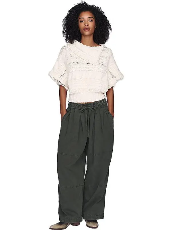 Anthropologie Tie-front Wide-leg Pants - Capulet Olive