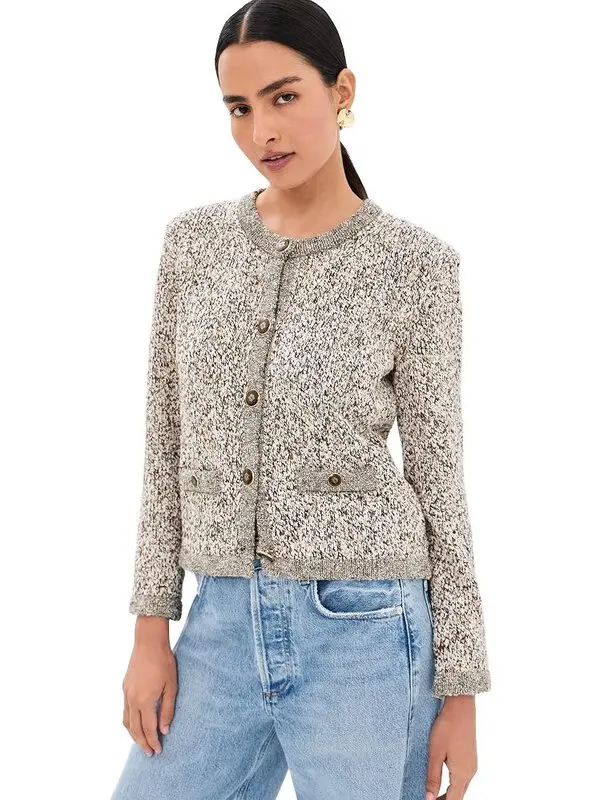 Veronica Beard Rexton Cardigan - Dove Multi