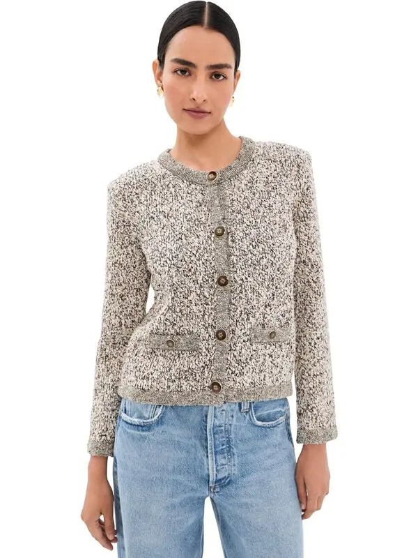 Veronica Beard Rexton Cardigan - Dove Multi